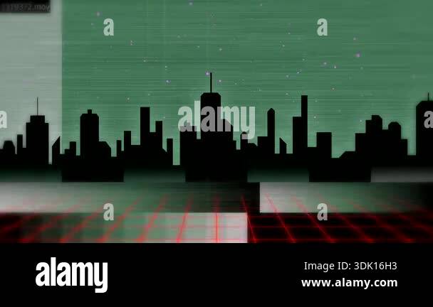 Flickering glitch blocks sending neon-green and neon-red diamonds ...