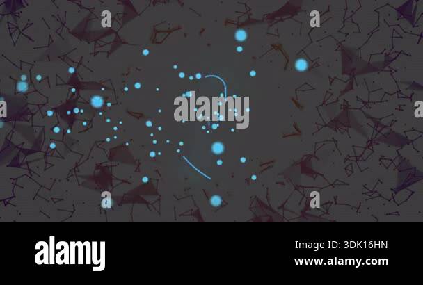 Blue dots emerging from left activating shield and lock forming fading ...