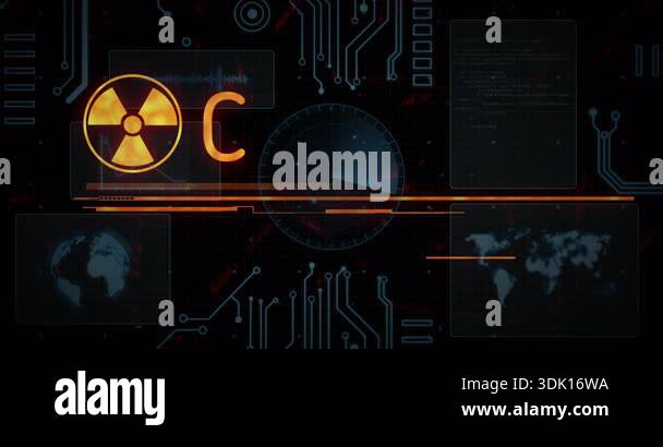 Dark grid initiating radiation hazard fading, HUD animating and warning ...