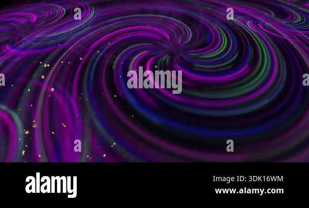 On opening spiral rotating clockwise, drawing golden particles inward ...