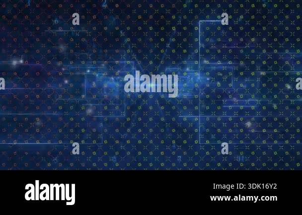 Azure node glowing at center driving colored grid morphing over bracket ...