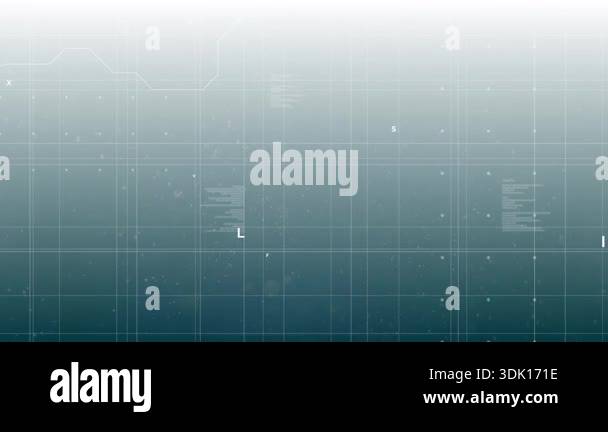 Flashing SL letters initiating title assembly on teal grid screen, with ...