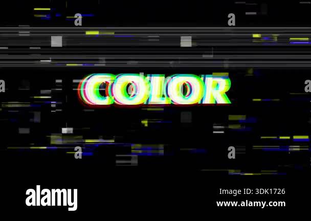 Animating 3D COLOR text cycling RGB offsets on glitch backdrop, with ...