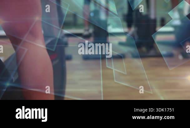 With blue overlay drifting, lower right leg and sneaker stepping onto ...