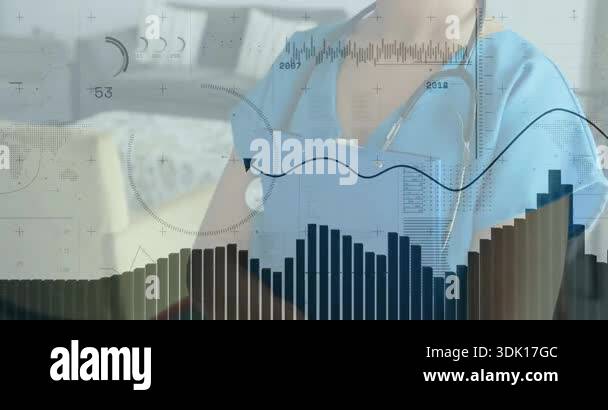 Close-up showing doctor holding folder and gathering confidence as ...