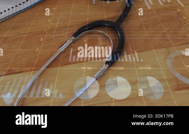 Doctor hand placing notebook and writing data insights by stethoscope ...