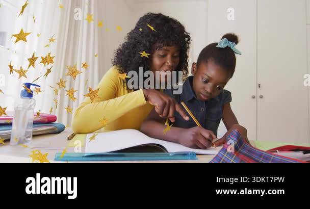 Mother guiding daughter tracing Stock Videos & Footage - HD and 4K ...