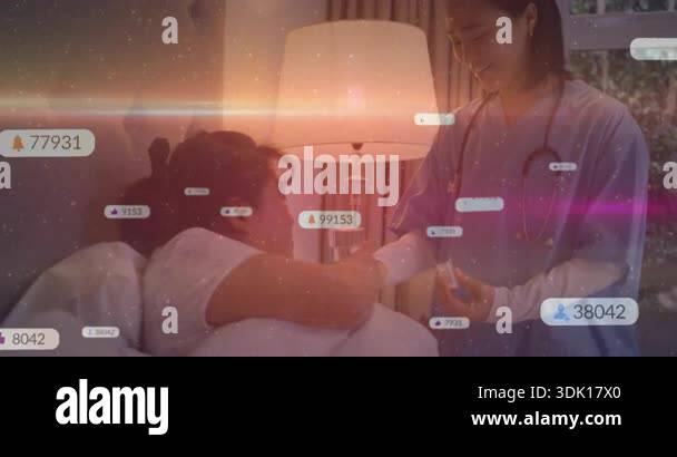 Nurse checking pediatric patient pulse then guiding pill dosing with ...