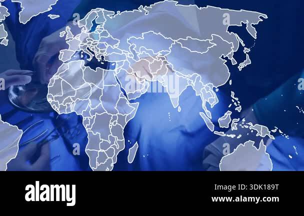 Primary surgeon collecting fluids from incision under OR lights ...