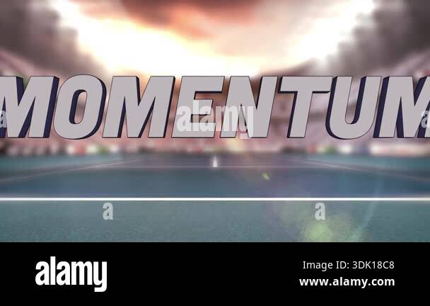 Drifting from left edge, 3D title MOMENTUM sliding onto track above ...