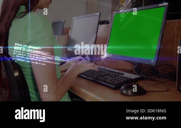Developer settling into chair and using keyboard, starting coding ...