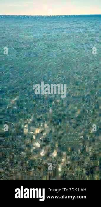 Seascape. Sea Smooth surface of blue sea and blue sky. Abstract view ...