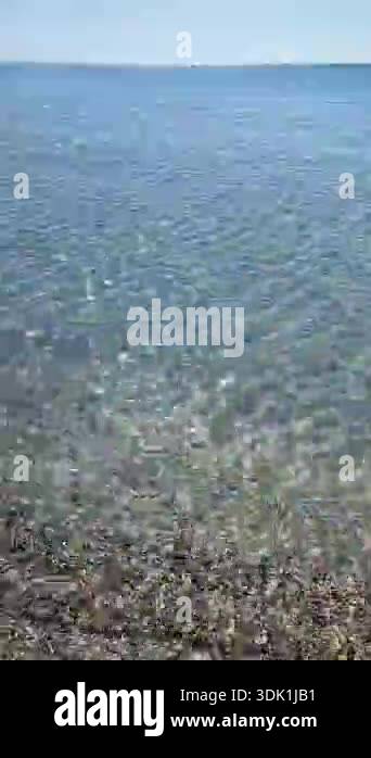 Seascape. Sea Smooth surface of blue sea and blue sky. Abstract view ...