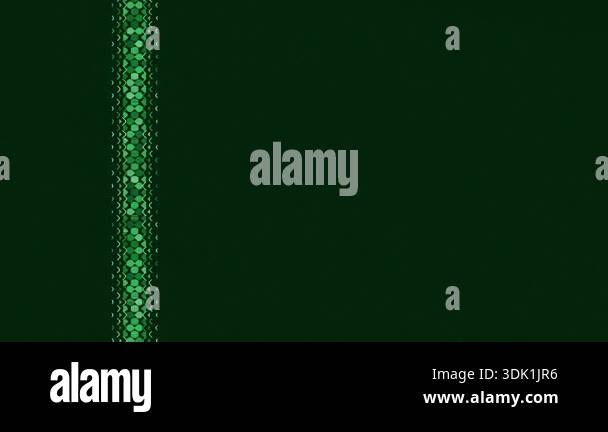 A sequence showing a bright green dotted line rising along a dark ...