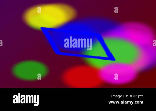 Vivid abstract sequence featuring blurred lights and blue geometric ...