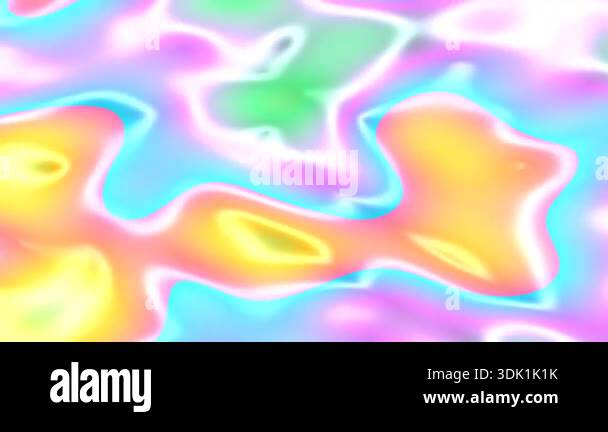 A sequence of vivid neon colored liquid like patterns moving smoothly ...