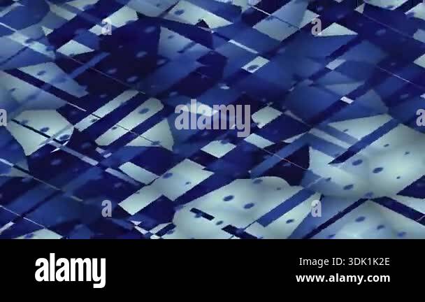 Sequence of blue geometric shapes forming abstract motion and patterns ...