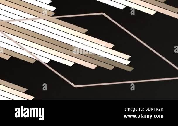 Dynamic abstract video of overlapping wooden slats against a dark ...