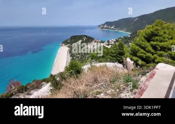 Amazing Panorama of Lefkada near Milos beach, Ionian Islands, Greece ...