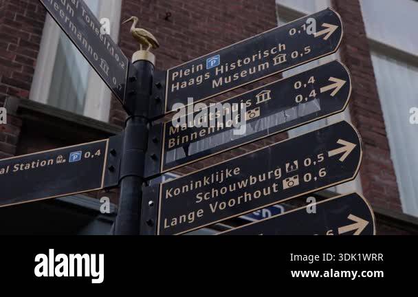 THE HAGUE, NETHERLANDS - SEPTEMBER 14, 2025 - Street sign in The Hague ...