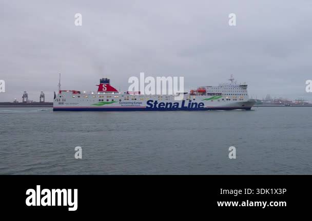 THE HAGUE, NETHERLANDS - SEPTEMBER 14, 2025 - Stena Line ferry travels ...