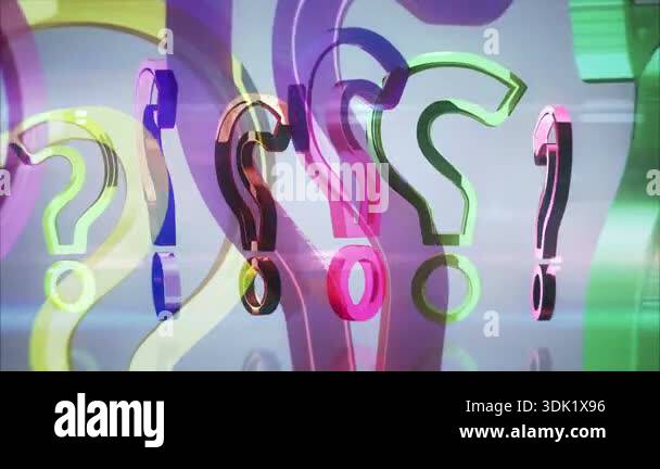 Question mark and quiz glass symbol. Abstract 3d transparent rotated ...