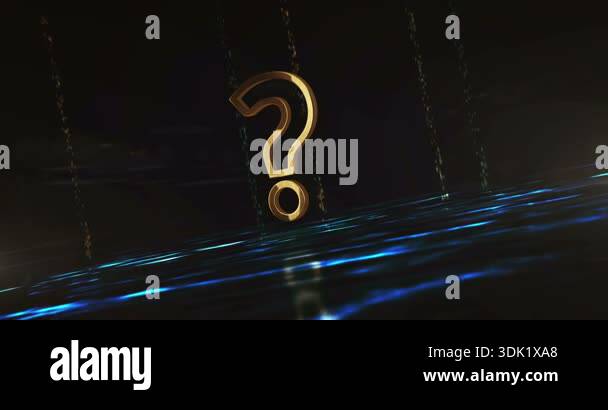 Question mark and quiz shine symbol on green digital background ...