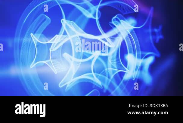 Artificial intelligence Ai symbol rotating on lights loopable ...