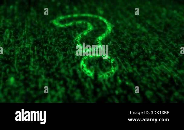 Question mark and quiz symbol matrix style. Abstract icon on green ...