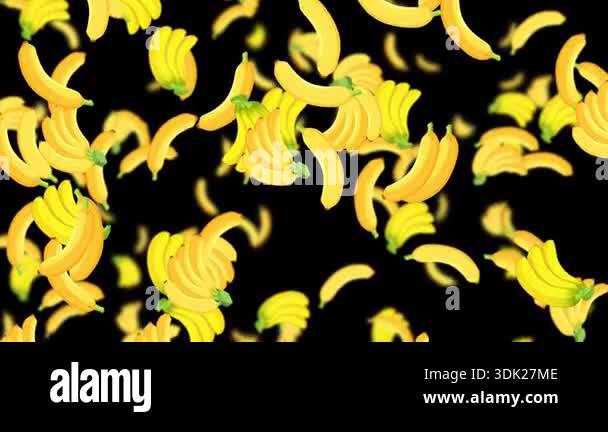Animated bananas raining down continuously Stock Video Footage - Alamy