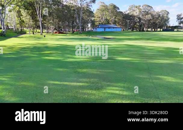 Aerial footage of a lush park in Gold Coast, Australia, featuring ...