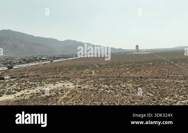 California Desert Highway Aerial Shot of Interstate 10 Freeway Morongo ...