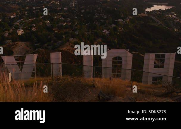 Hollywood, USA - Nov 3 2024: Hollywood Sign Back View at Sunset ...