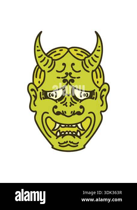 changing color animation of a japanese theatre kabuki oni mask Stock ...