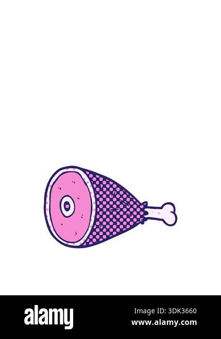 rise and float animation of cooked cartoon leg of meat Stock Video ...