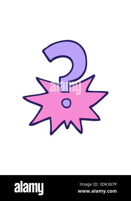 spinning motion animation of hand drawn doodle style question mark ...