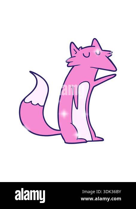 glitter effect animation of a cartoon of a fox Stock Video Footage - Alamy