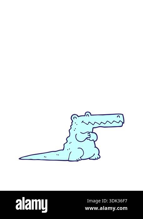 stretching up animation of cartoon crocodile Stock Video Footage - Alamy