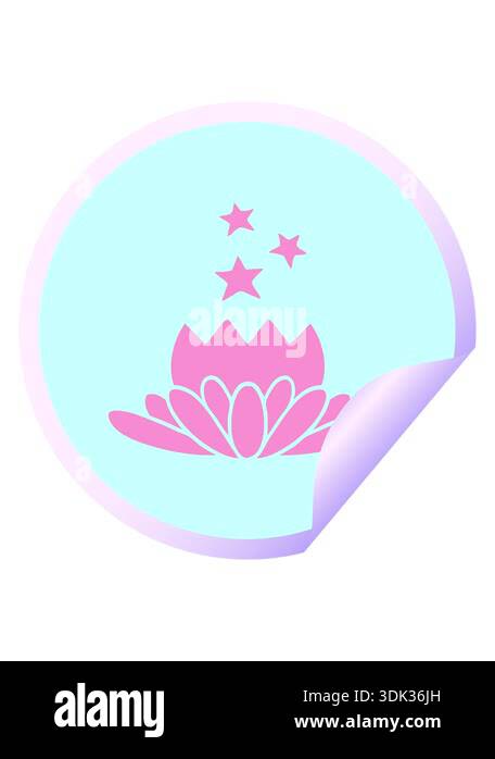 shine light effect animation of circular peeling sticker cartoon of a ...