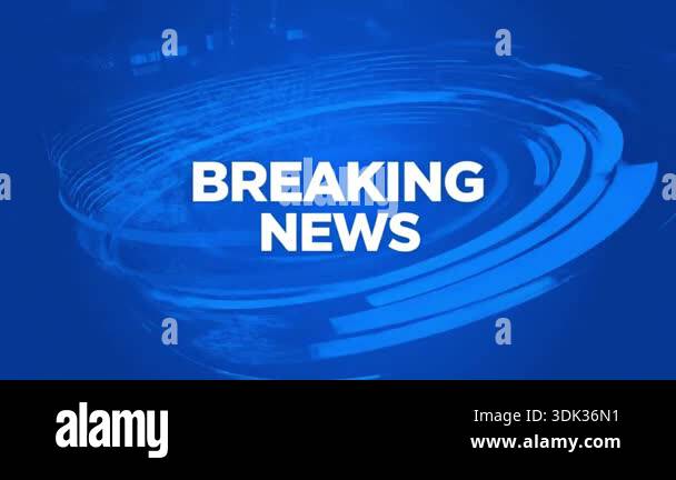 A professional broadcast-style animation featuring bold "BREAKING NEWS ...