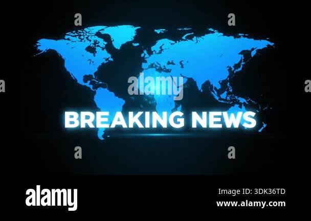 A professional "Breaking News" broadcast motion graphics animation ...