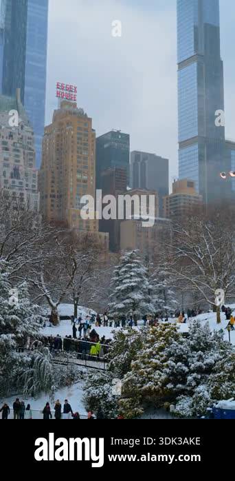 New York, USA, 15 January 2026: Central Park Winter Skyline. Snowy ...