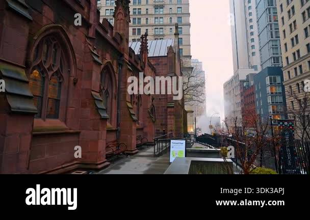 New York, USA, 15 January 2026: Trinity Church side view. Side view of ...