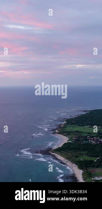 Amazing aerial view of the costa rican coastline at avellanas beach ...