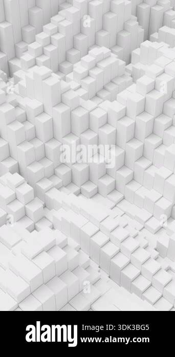 Ripples on grid of white blocks abstract background. Loop of waves of ...