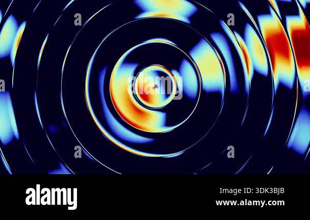 Fractal distortion of gradient neon waves in circular rippled glass ...