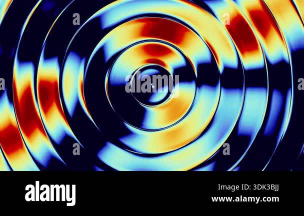 Fractal distortion of gradient neon waves in circular rippled glass ...