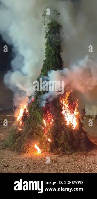 Bonfire celebration in honor of Saint Anthony the Abbot in Jvea, Spain ...