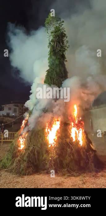 Bonfire celebration in honor of Saint Anthony the Abbot in Jvea, Spain ...