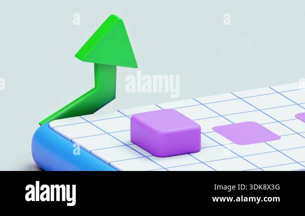 Dynamic graph with green arrow rising, symbolizing growth and success ...